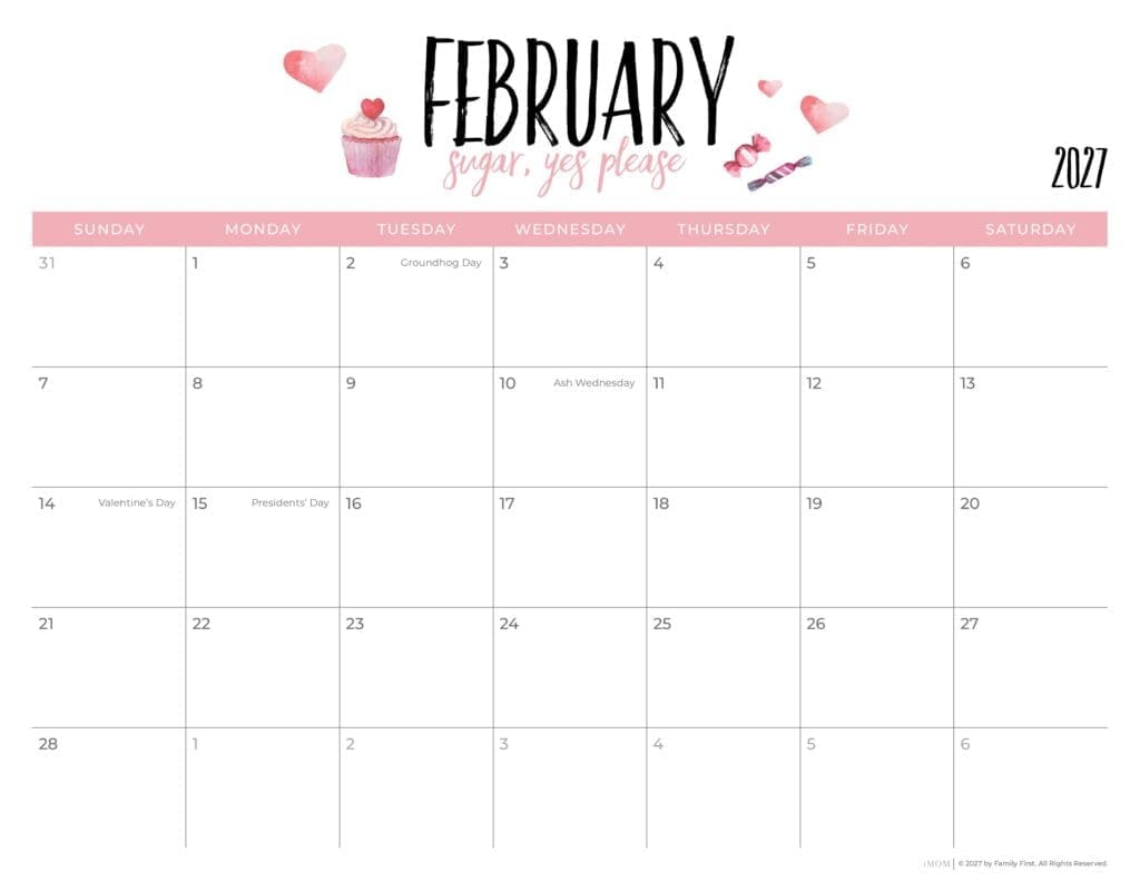 2026 Printable Calendars for Moms - iMOM